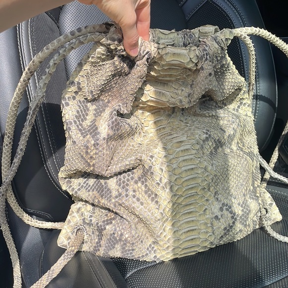 Bags | Genuine Snake Skin Sackbackpack | Poshmark